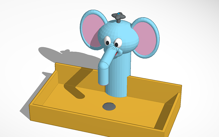 3D design Elephant sink - Tinkercad