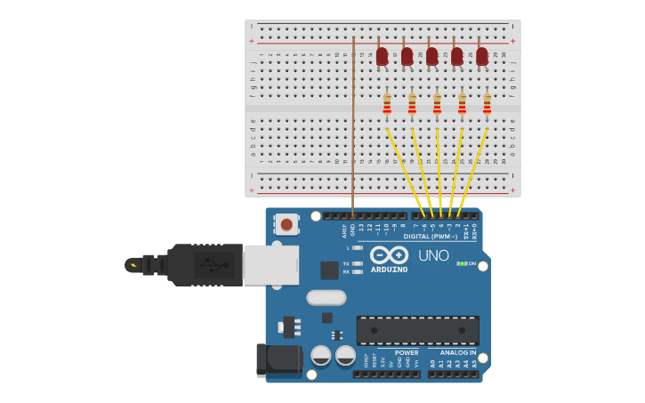 Circuit Design Switch Case Statement Used With Serial Input Tinkercad