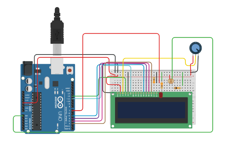 Circuit Design Light Sensor Tinkercad
