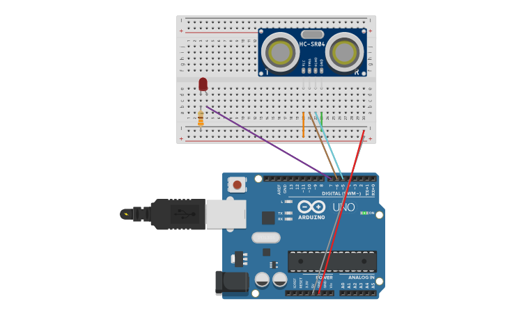 Circuit design Ultrasonido - Tinkercad