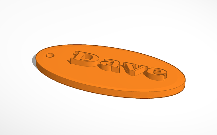 3D design Dave Name Tag | Tinkercad