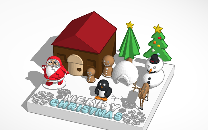 3D design Merry Christmas - Tinkercad