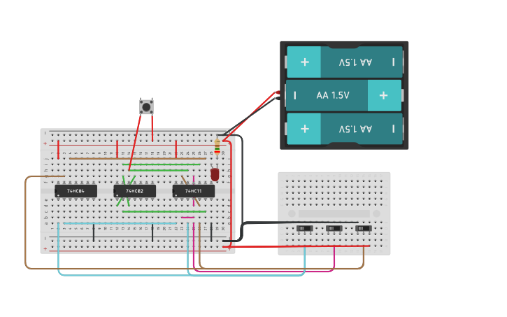 Circuit design Lab7 - RAM storage - Tinkercad