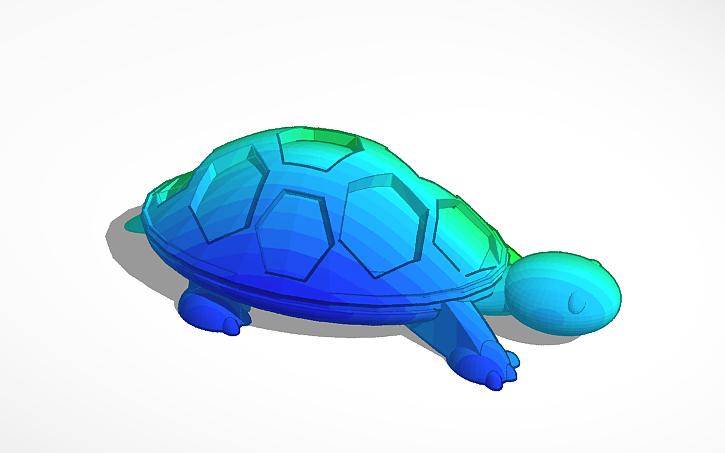 3D design gradient turtle - Tinkercad