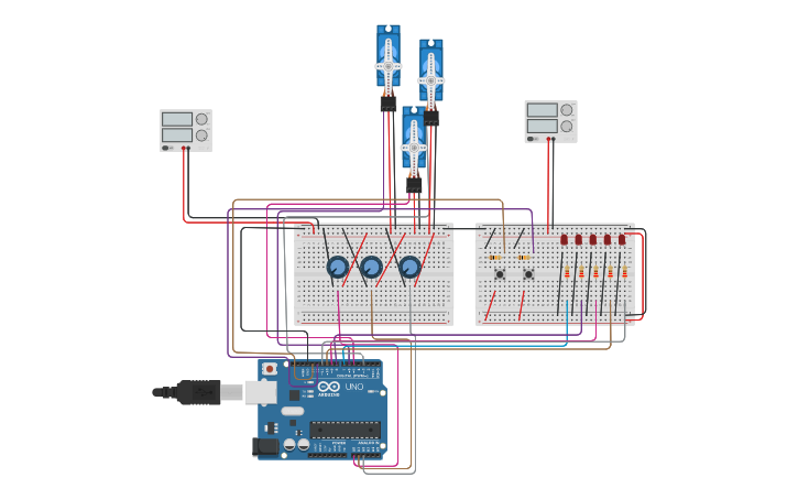 Circuit Design Robotic Arm Tinkercad