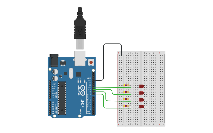 Circuit design Aula 07 - Desafio 07 | Tinkercad