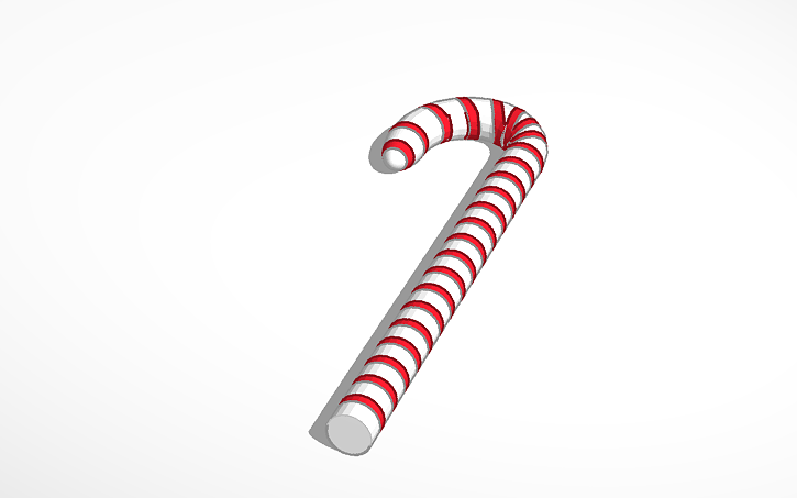 3D design candy cane - Tinkercad