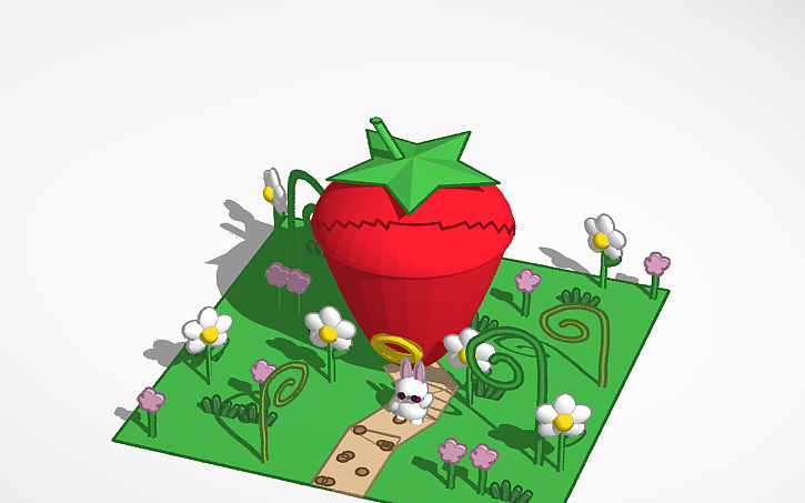 3D design Strawberry field - Tinkercad