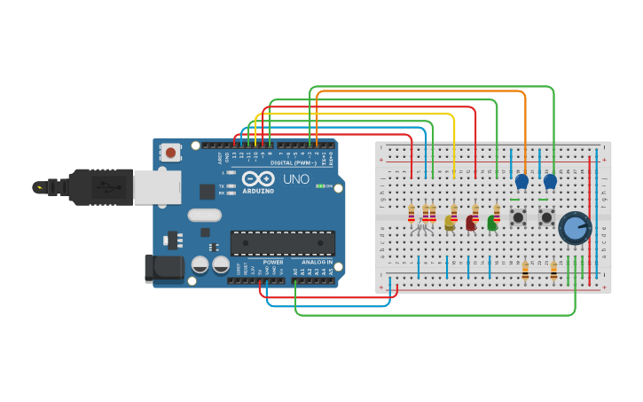 Circuit design giga Arduino Uno - Tinkercad