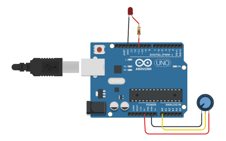 Circuit design ADC_PWM_Arduino | Tinkercad