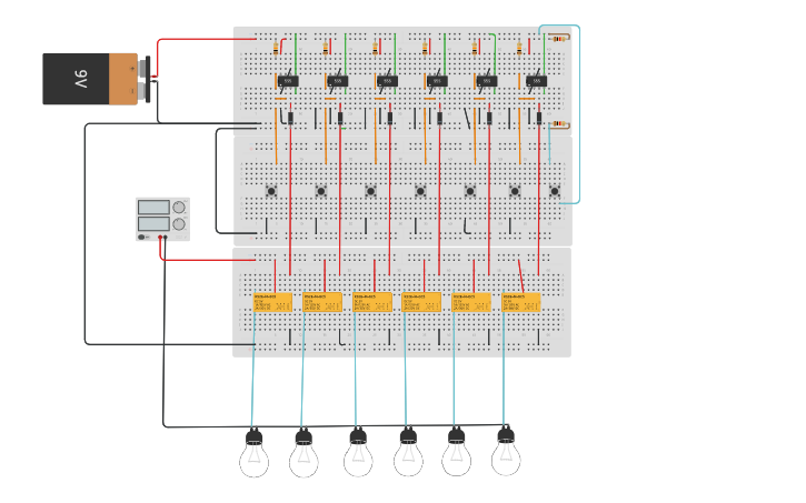 Circuit Design Quiz Buzzer 6 Player Tinkercad