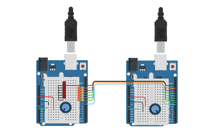 Circuit design Marconi Comunicazione Tra Arduino | Tinkercad