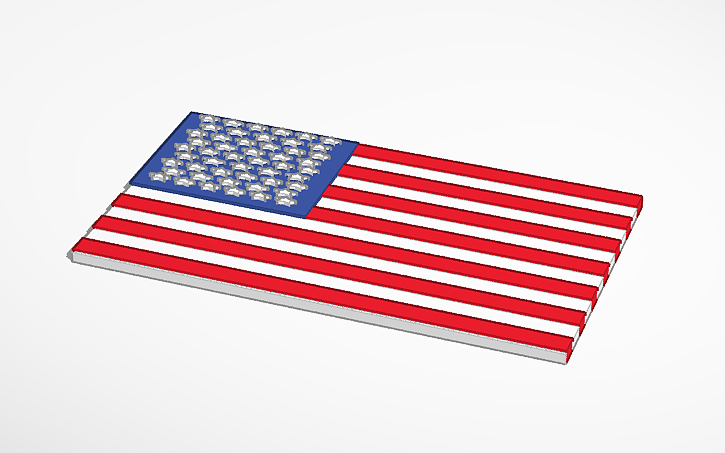 3D design U.S Flag/U.S. independence - Tinkercad