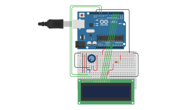 Circuit design Tarea LCD | Tinkercad