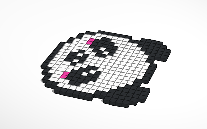 3D design Panda pixel art - Tinkercad