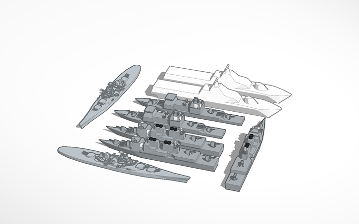 3D design navy fleet - Tinkercad