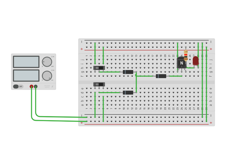 Circuit design DTL(NOR Gate) - Tinkercad