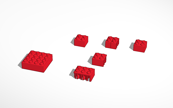3D design Lego Block Fractions | Tinkercad