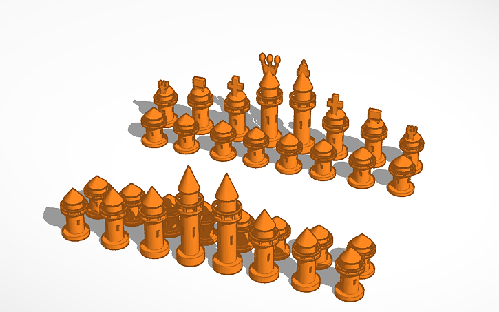 3D design Light house chess set | Tinkercad