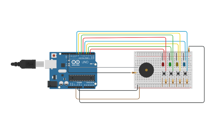 Circuit design Simon Dice - Tinkercad