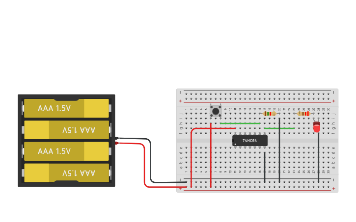 Circuit design Puerta inversora | Tinkercad