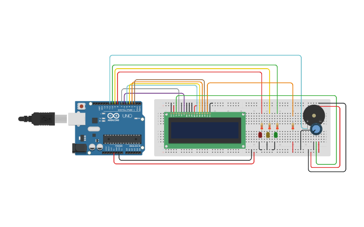 Circuit design semaforo arduino aula - Tinkercad