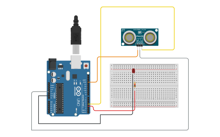 Circuit Design Distance Detector Tinkercad