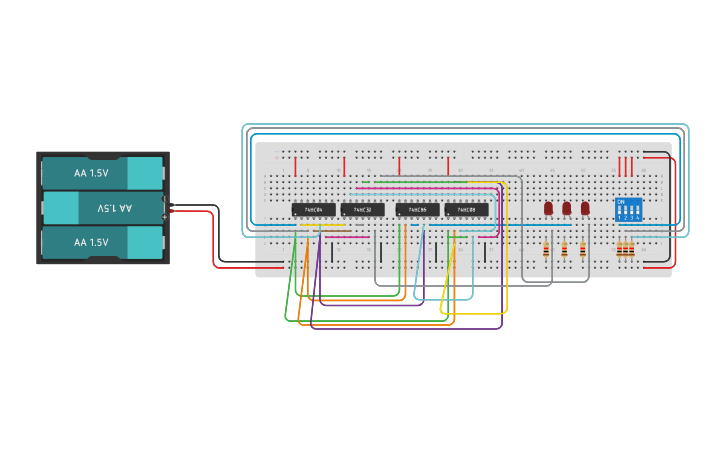 Circuit design Lab 05 - Solución con DIP Switch | Tinkercad