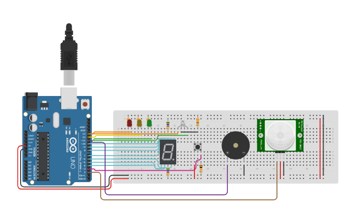 Circuit design Traffic Light Intersection | Tinkercad
