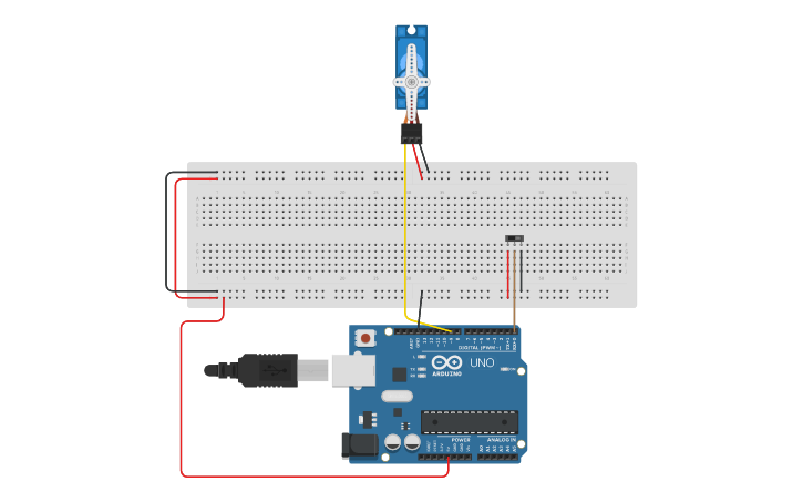 Circuit design ME430 Project - Servo + Toggle Switch | Tinkercad