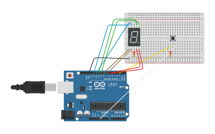Circuit design Display de 7 segmentos + Array (Agildo) | Tinkercad