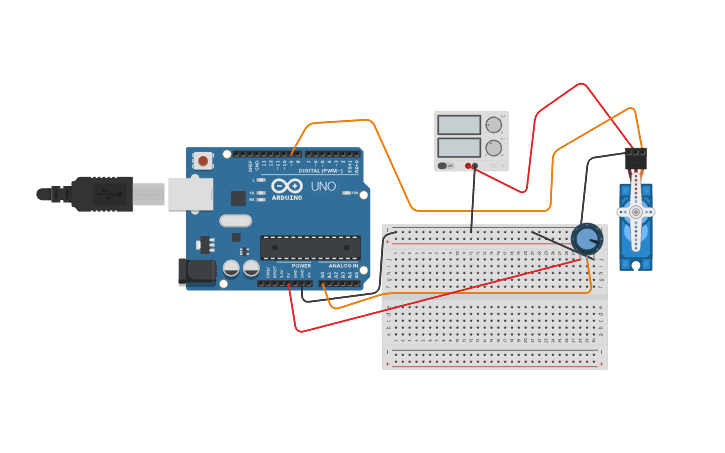 Circuit Design Servo Potentiometer Tinkercad
