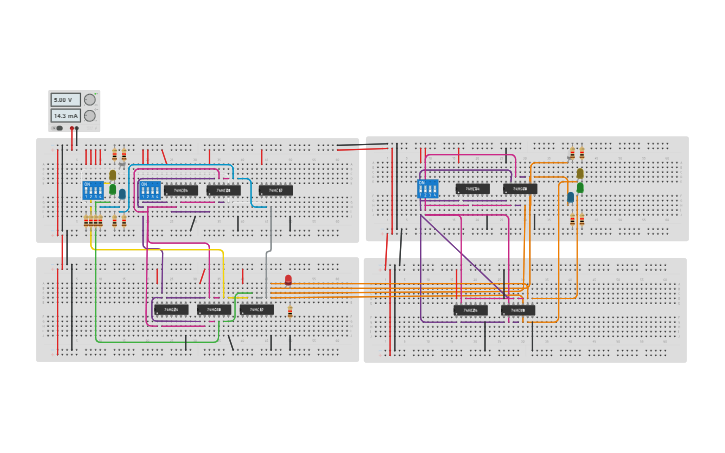 Circuit design Lab1-Practice1(Group13) - Tinkercad