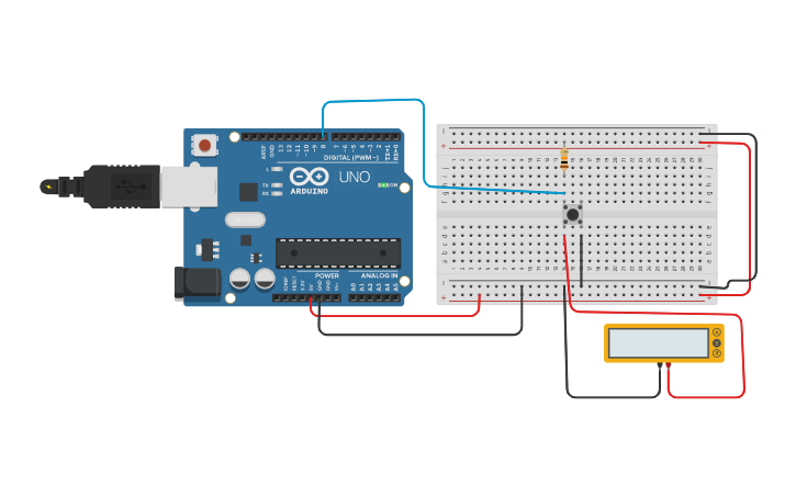 Circuit design Mirko pull-up arduino | Tinkercad