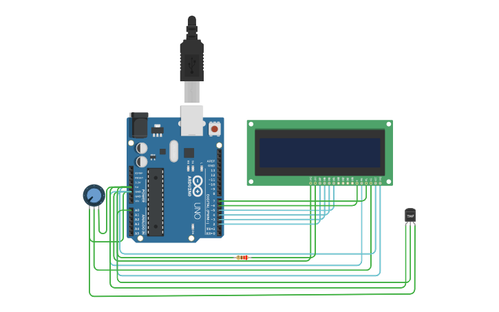 Circuit design Temp Sensor | Tinkercad