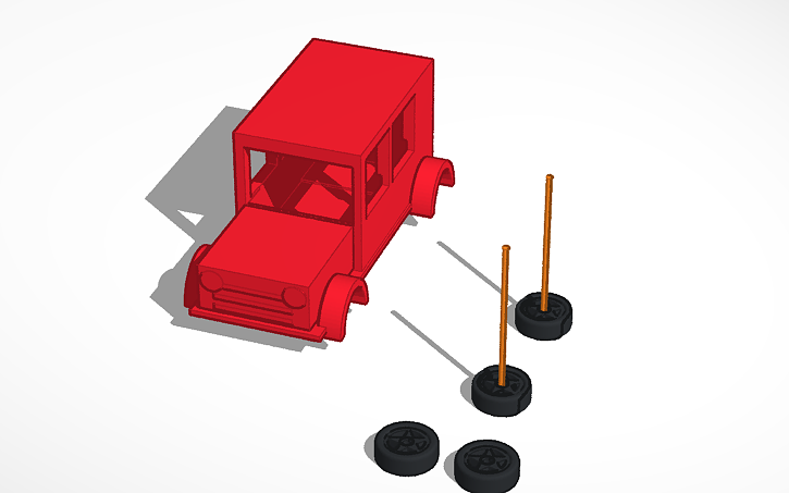 3D design Suv with movable wheels - Tinkercad