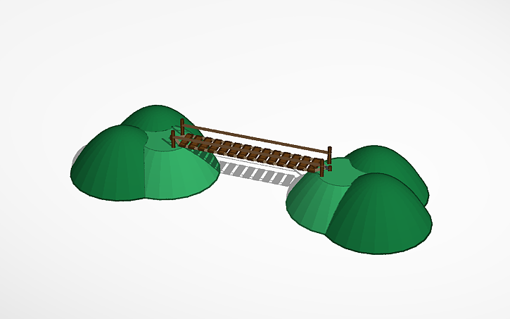 3D design Copy of Build a Bridge Challenge (rope bridge) - Tinkercad