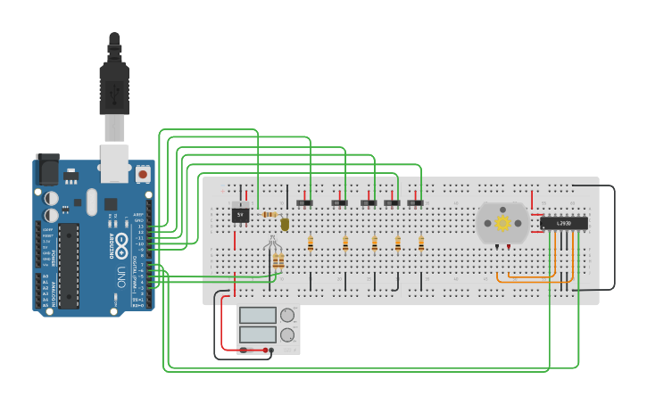 Circuit design Circuito Elevador - Tinkercad