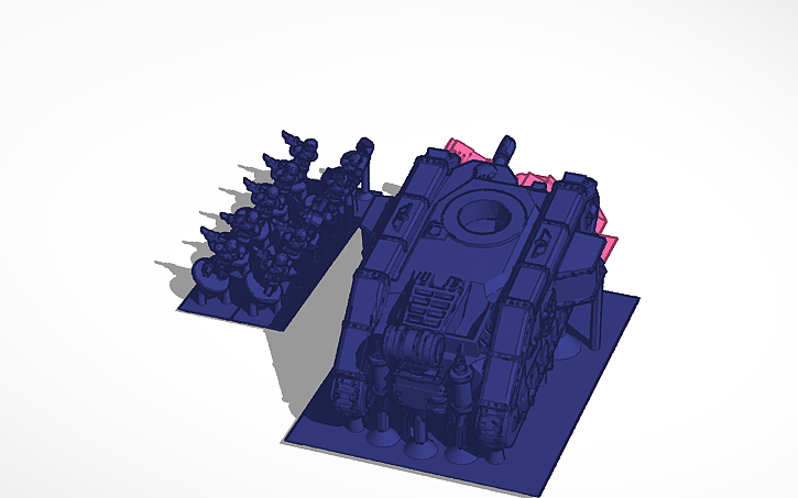 3D design 40k leman russ and cadian shock troops | Tinkercad