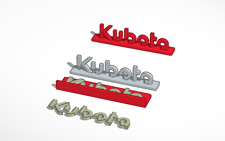 3D design kubota logo (standing) - Tinkercad