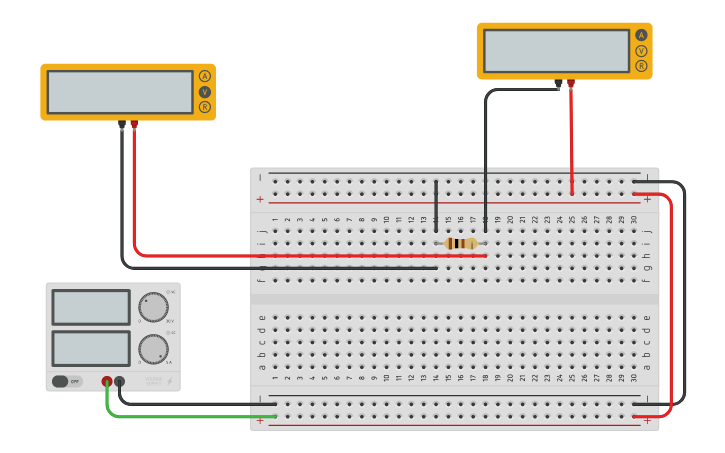 Circuit design Atividade Lei de Ohm Tinkercad | Tinkercad