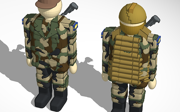 3D design Kosovo army man (New Armour) - Tinkercad