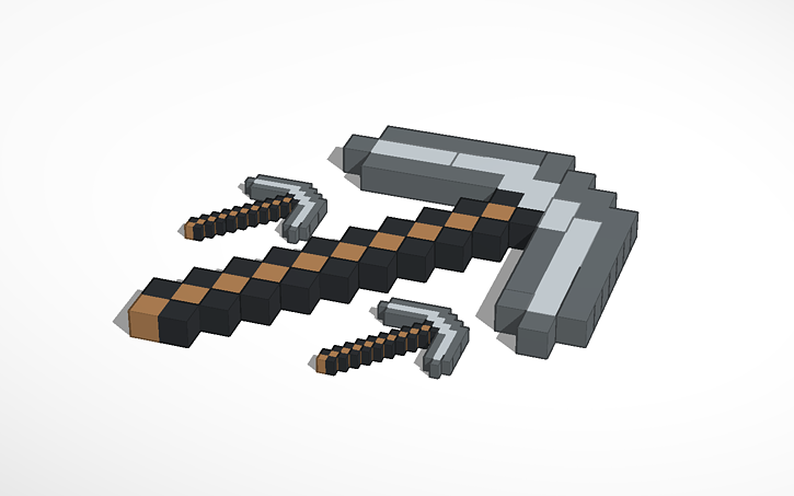 3D design pickaxe minecraft | Tinkercad
