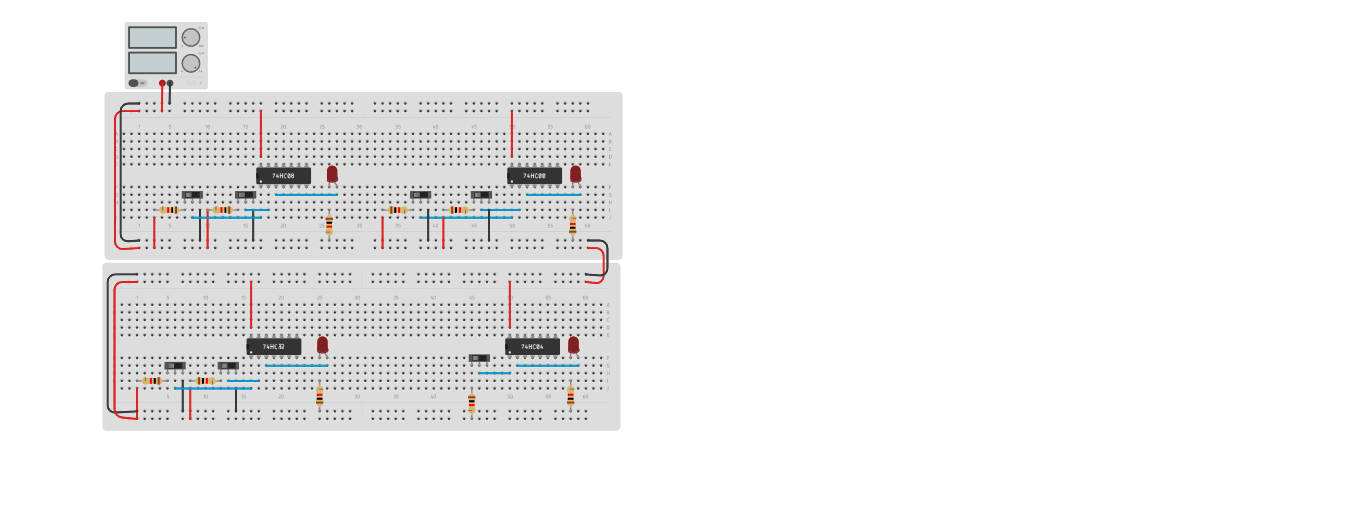 Circuit design Basic Logic Gates - Tinkercad