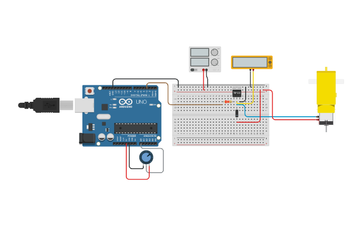 Circuit design Motore DC con TIP120 (PWM) - Tinkercad