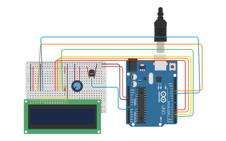 Circuit design Sensor de temperatura - Tinkercad