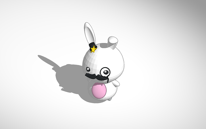 3D design mustache rabbit | Tinkercad