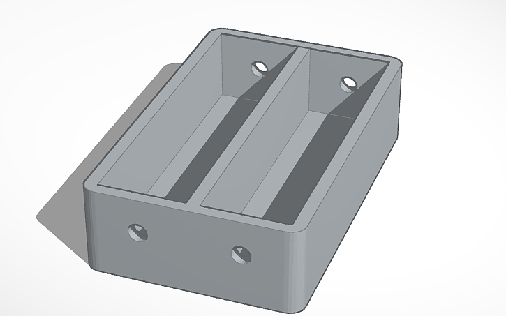3D design 2x 18650 battery holder - Tinkercad