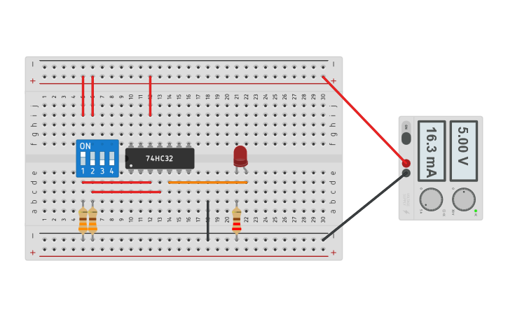 Circuit design Compuerta 74H00 | Tinkercad