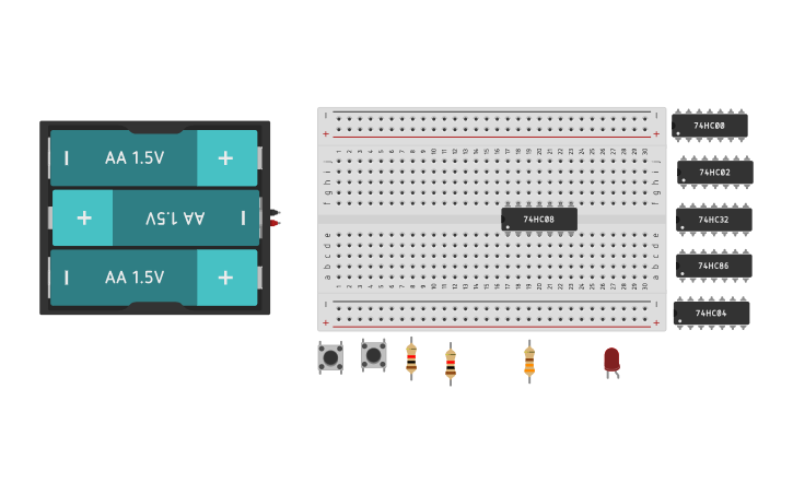 Circuit design Practice Task 1: IC Breadboard - Tinkercad